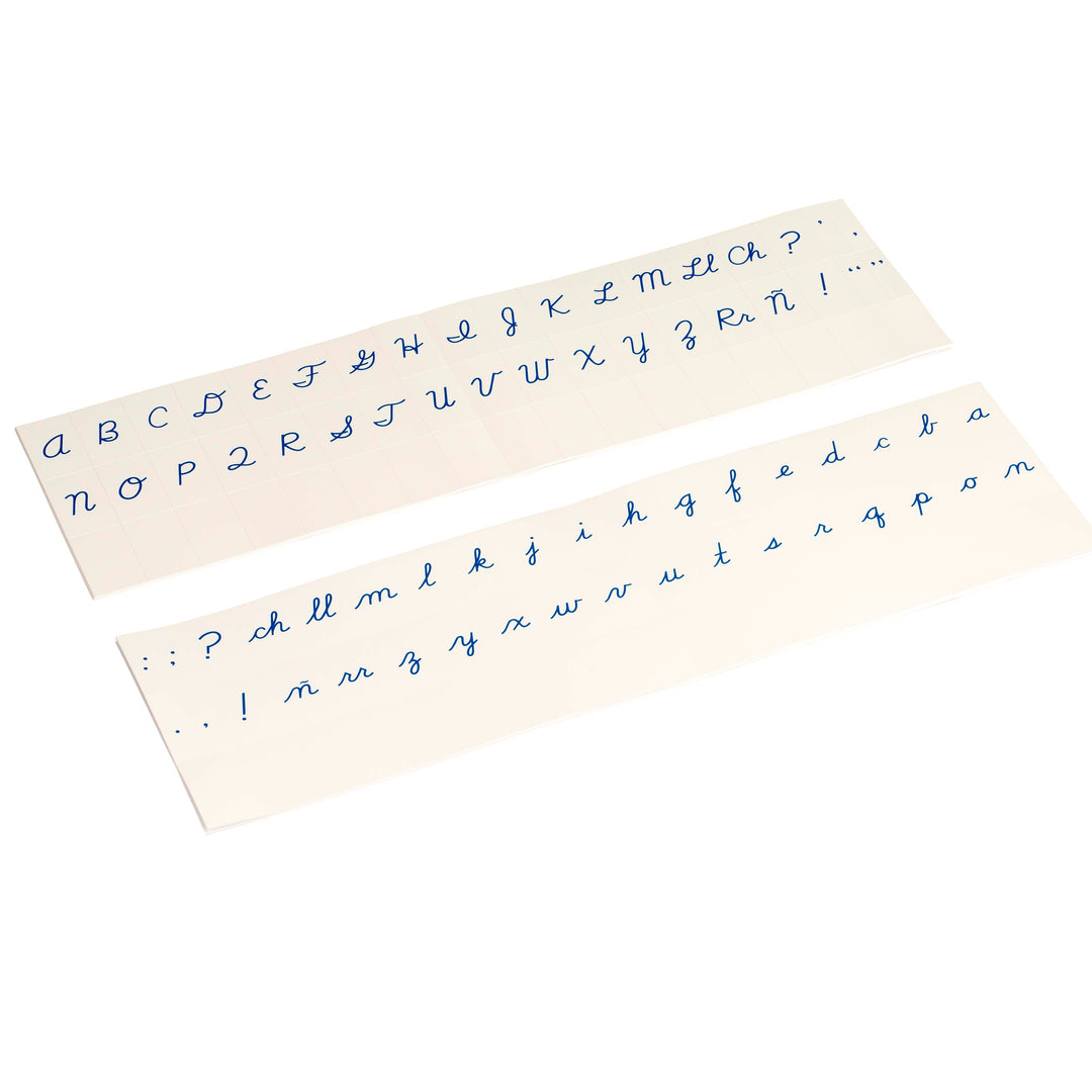 Printed Alphabet: US Cursive - Blue – MontessoriMaterialsAustralia