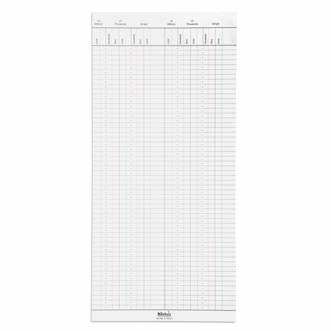 Large Bead Frame Paper (50) – MontessoriMaterialsAustralia