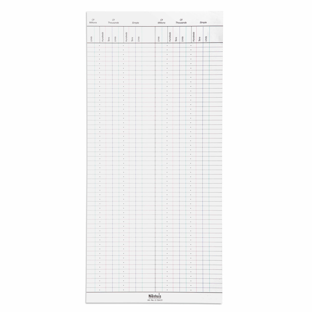 Large Bead Frame Paper (50) – MontessoriMaterialsAustralia