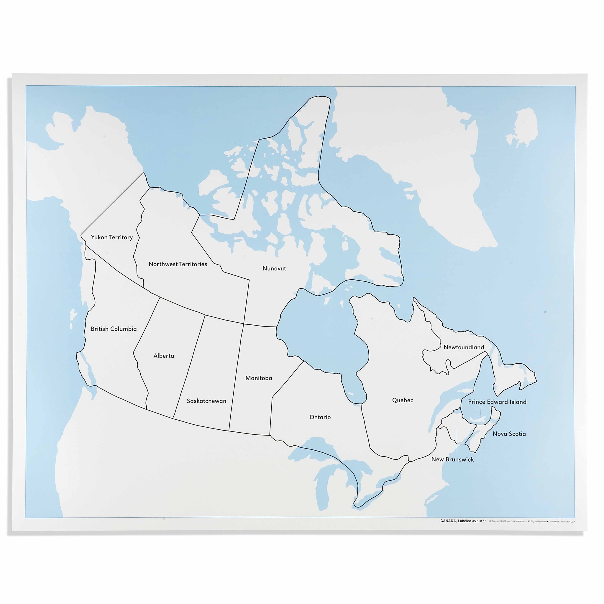 Canada Control Map: Labeled – MontessoriMaterialsAustralia