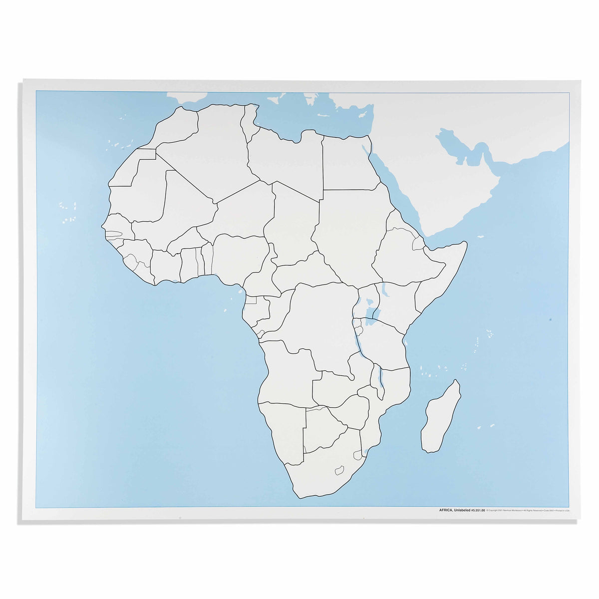 Africa Control Map: Unlabeled – MontessoriMaterialsAustralia