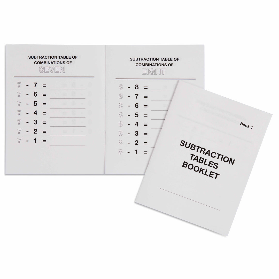 Subtraction Tables Booklet: 1 – MontessoriMaterialsAustralia