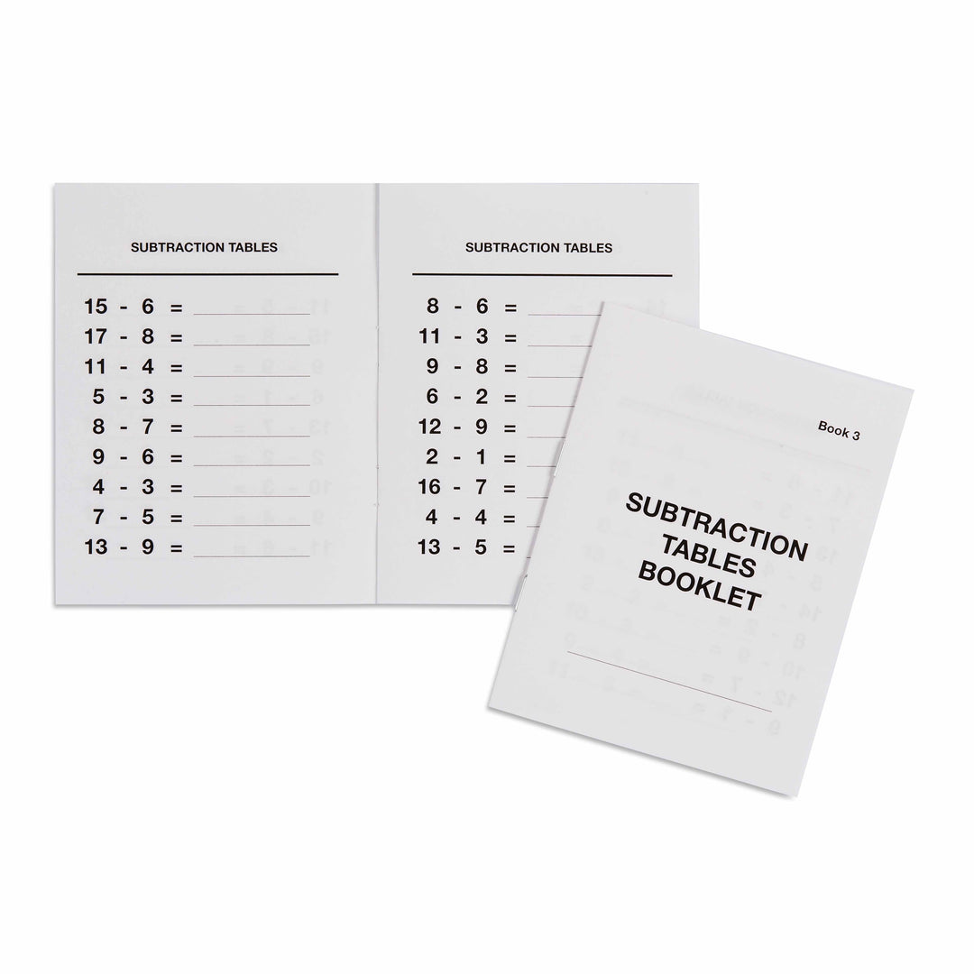 Subtraction Tables Booklet: 3 – MontessoriMaterialsAustralia
