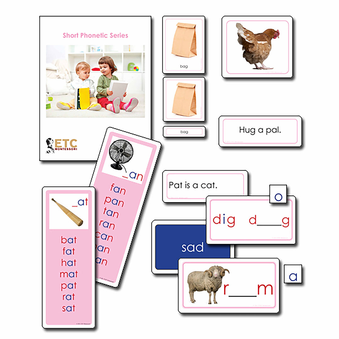 Short Phonetic Reading Series (Pink) – MontessoriMaterialsAustralia